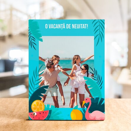 Ramă foto de birou personalizată cu o poză și text - Summer holiday ...